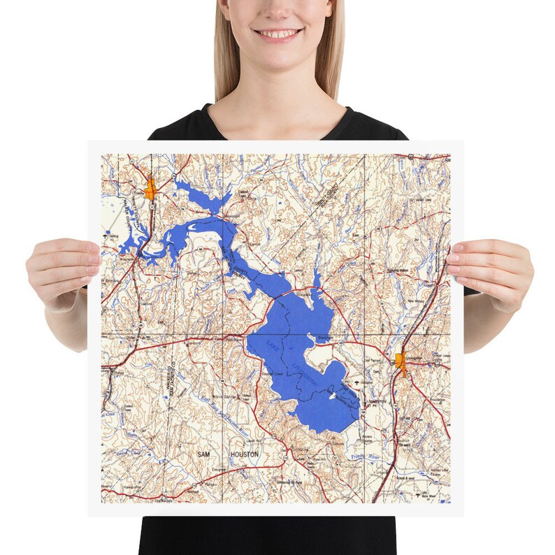 Lake Livingston Map 1984 Eastern Texas Reservoir Atlas - Etsy