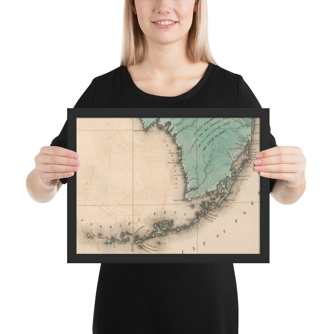 Florida Keys Map 1883 Vintage Nautical Atlas Framed Poster | Etsy