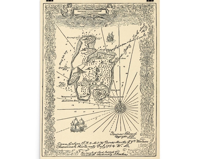 Treasure Map Of The Southeast Limited Edition, 16 x 22 Treasure Map ...
