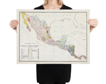 Old Latin America and Caribbean Map 1871 Vintage West Indies - Etsy