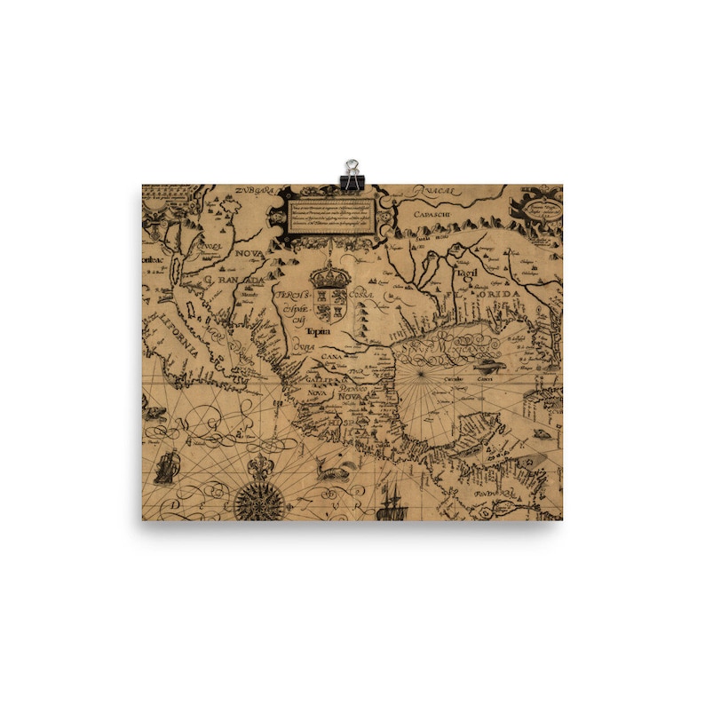 Old Mexico Map (1600) Vintage Spanish Main Explorer Atlas Poster - Etsy