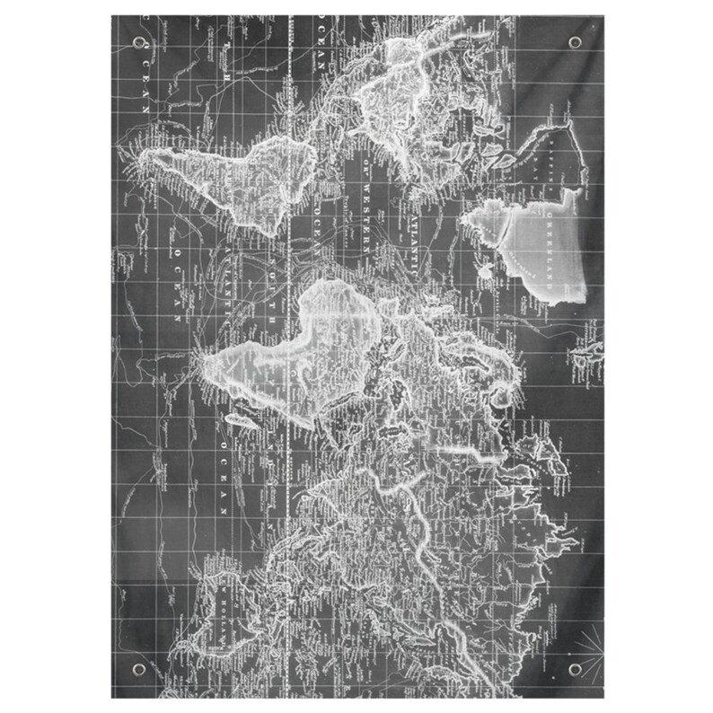 World Map Tapestry 1833 Black and White Atlas - Etsy