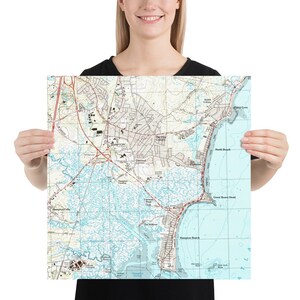 Hampton Beach NH Map (1992) Coastal New Hampshire Atlas Poster - Etsy