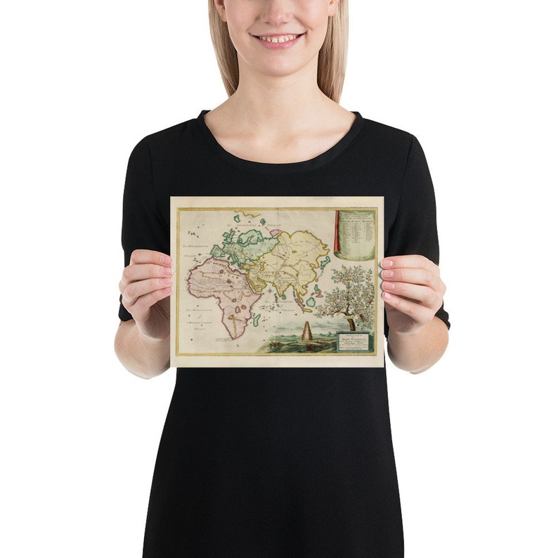 Old Afro-eurasia Pangea Map (1749) Africa, Asia and Europe Continents ...