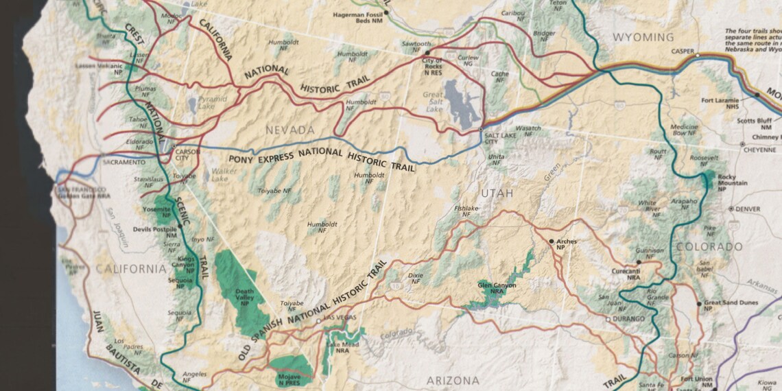 US National Trails System Map 2004 United States Scenic - Etsy