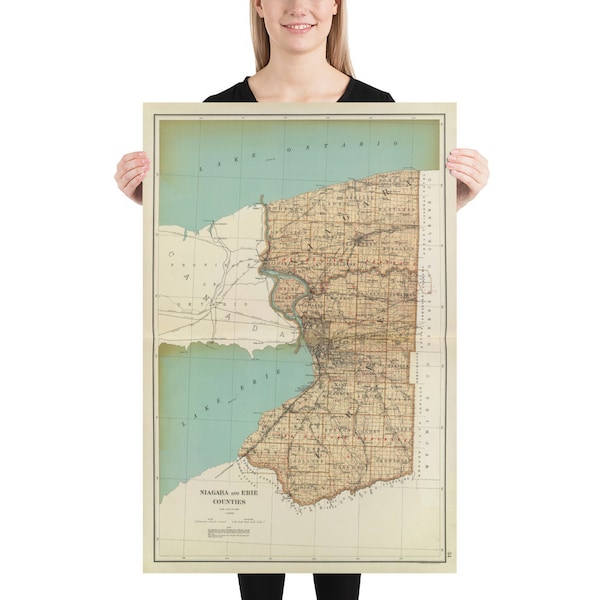 Vintage Lake Erie Poster - Etsy