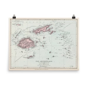 Old Fiji Map (1904) Vintage Viti Levu and Vanua Levu Atlas Poster - Etsy