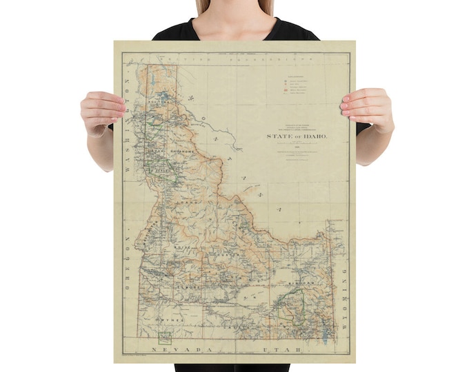 Michigan Map 1888 Old Great Lakes State Atlas Poster - Etsy