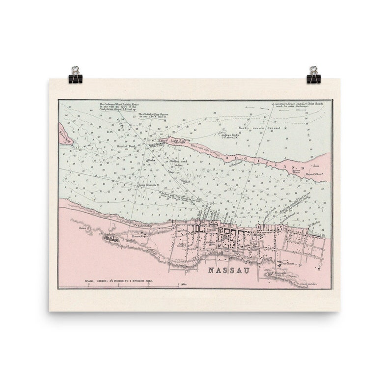 Old Nassau Bahamas Map 1904 Vintage Capital City & Street - Etsy