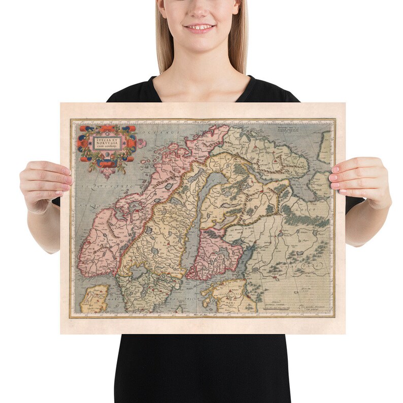 Old Scandinavia Map (1623) Vintage Norway and Sweden Atlas Poster - Etsy