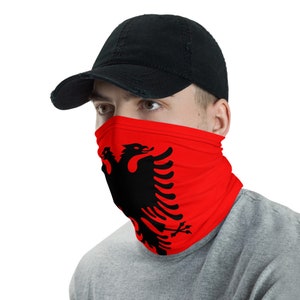Albania Flag Face Mask - Albanian Pride & Ancestry Neck Gaiter - Etsy