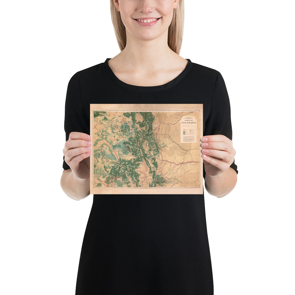 Old Colorado Natural Resources Map 1877 Vintage CO Mining - Etsy