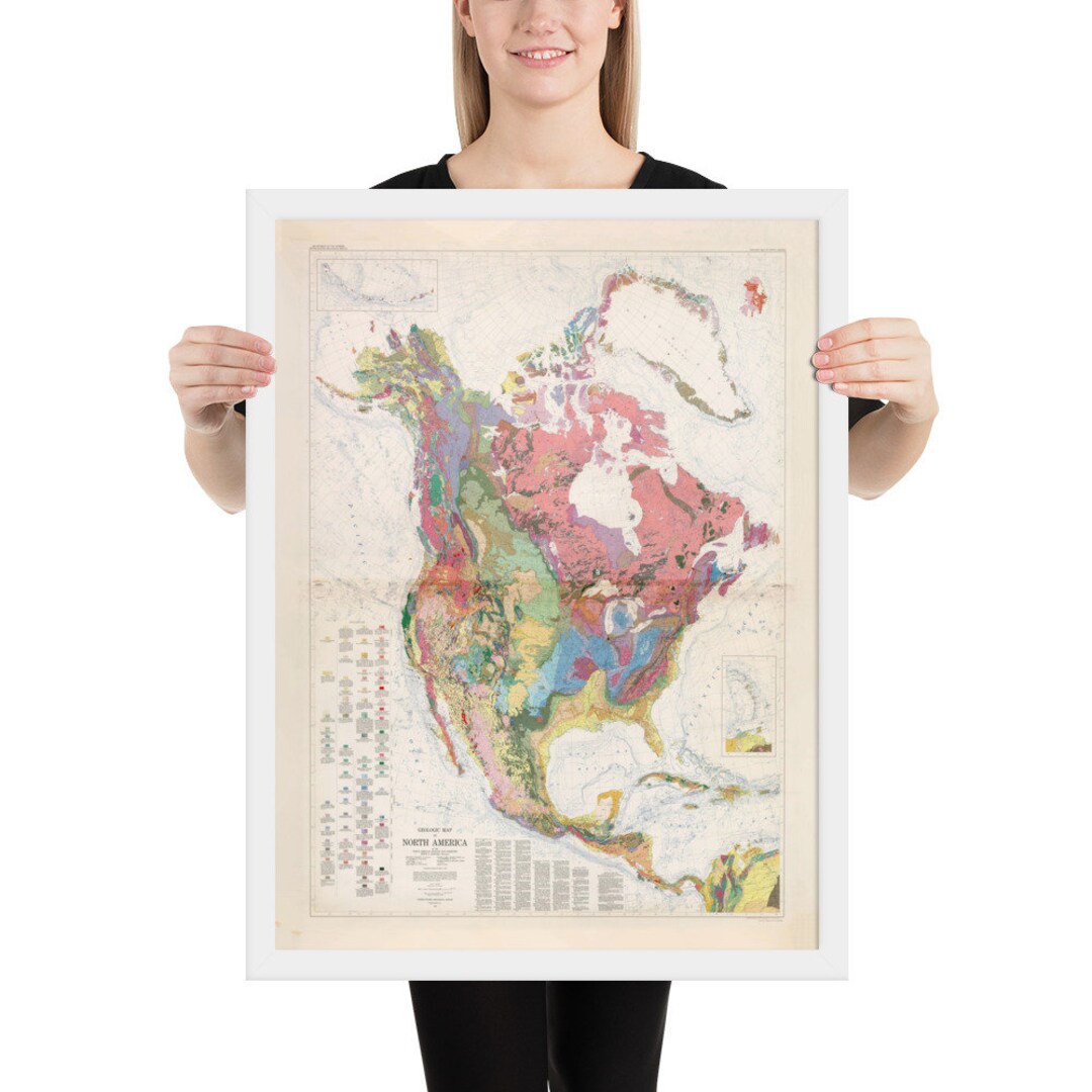 Geology Map of North America 1865 Old Geologic Atlas Framed Poster - Etsy