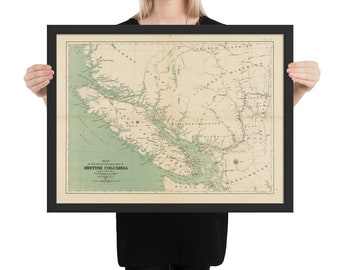 Old Vancouver Island Map 1892 Vintage British Columbia Atlas | Etsy