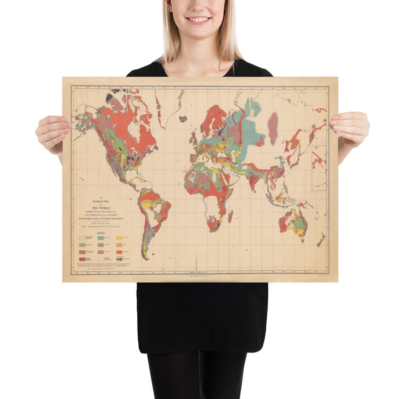 Old World Geology Map 1921 Vintage Global Geological Atlas - Etsy