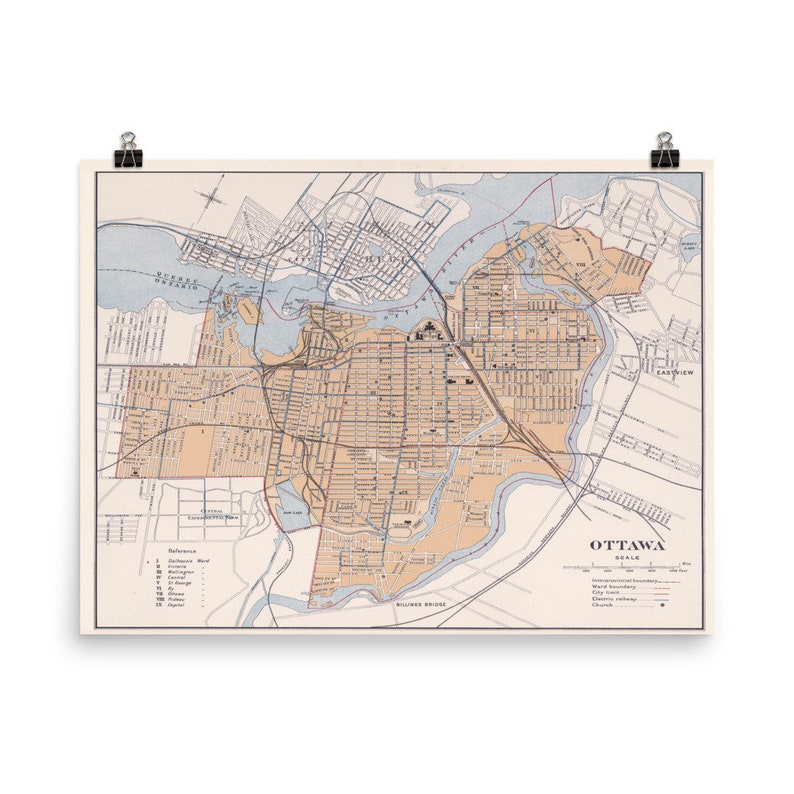 Old Ottawa Canada Map 1915 Vintage Bytown Capital City Atlas - Etsy