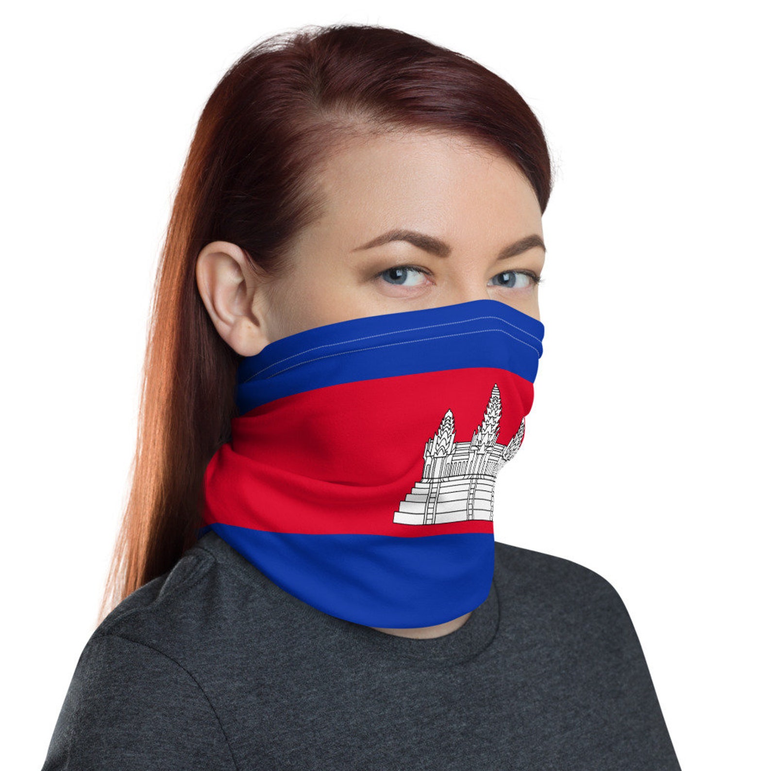 Cambodia Flag Face Mask - Cambodian Pride & Ancestry Neck Gaiter - Etsy ...