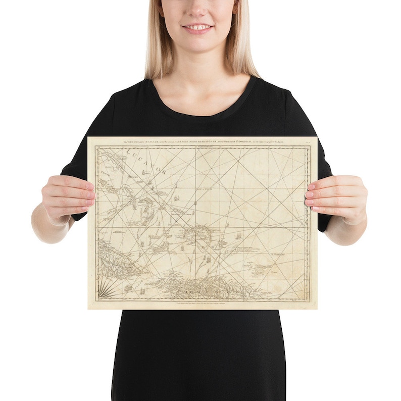 Old Turks and Caicos Map 1775 Vintage British Caribbean | Etsy