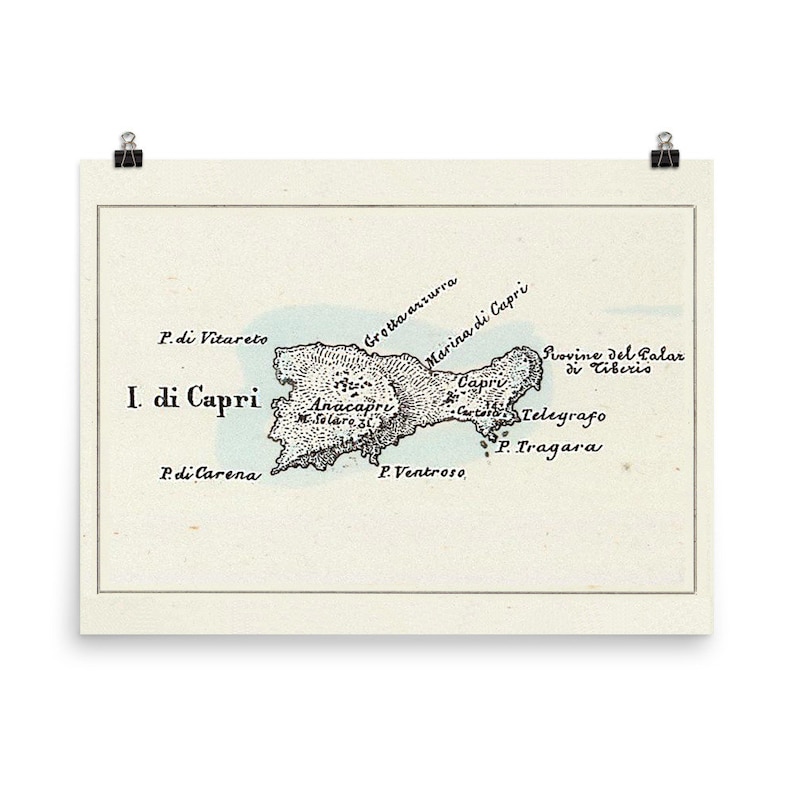 Old Capri Italy Island Map 1845 Vintage Italian Isle Atlas - Etsy