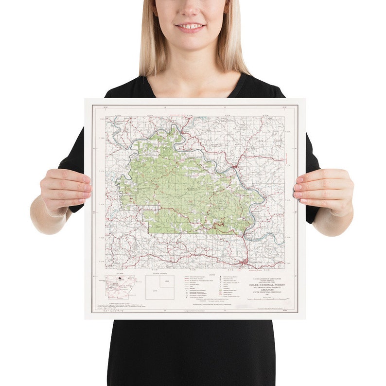 Ozark National Forest Map 1972 Arkansas Woodland Reserve | Etsy