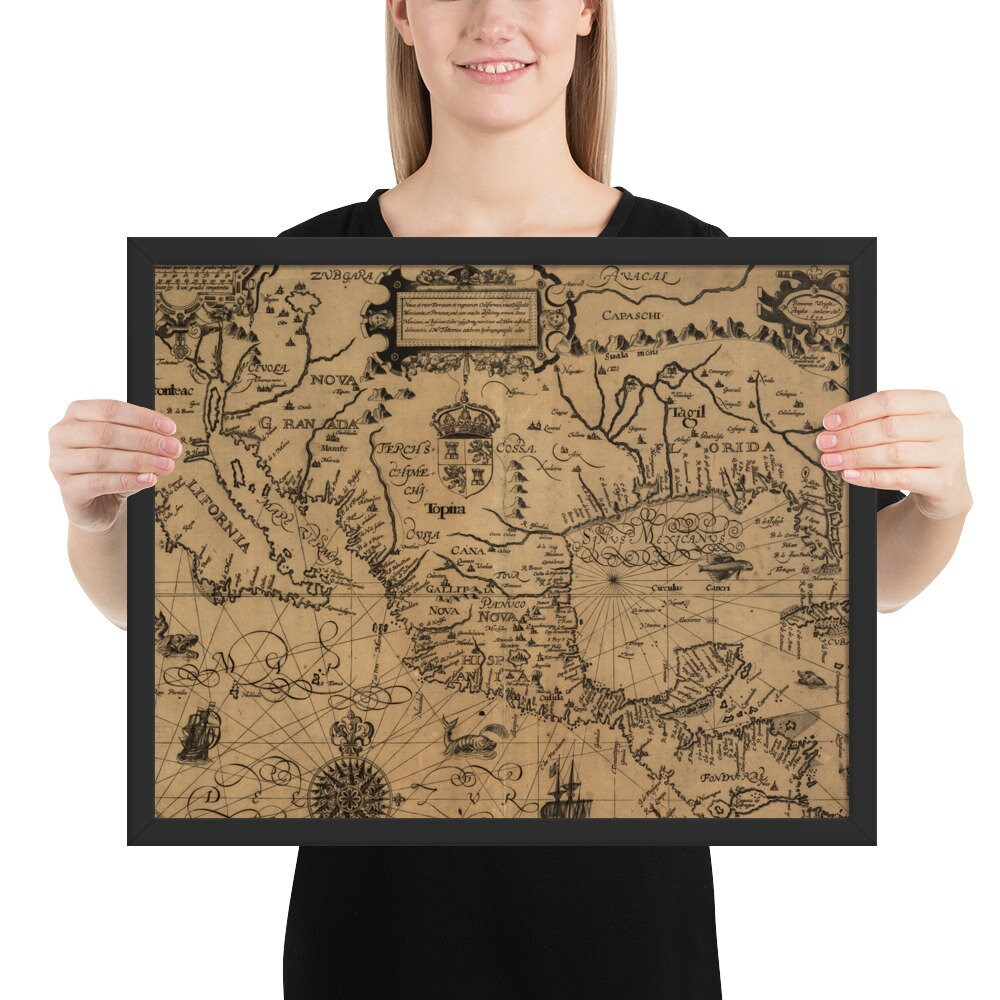 Old Mexico Map 1600 Vintage Spanish Main Explorer Atlas - Etsy