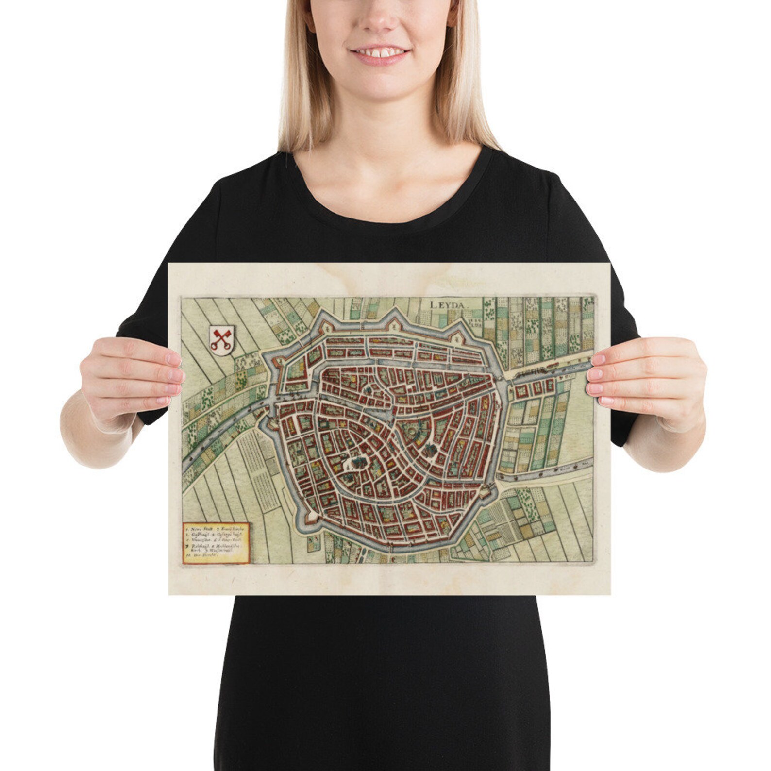 Old Leiden Netherlands Map (1638) Vintage Leyden City Atlas Poster - Etsy
