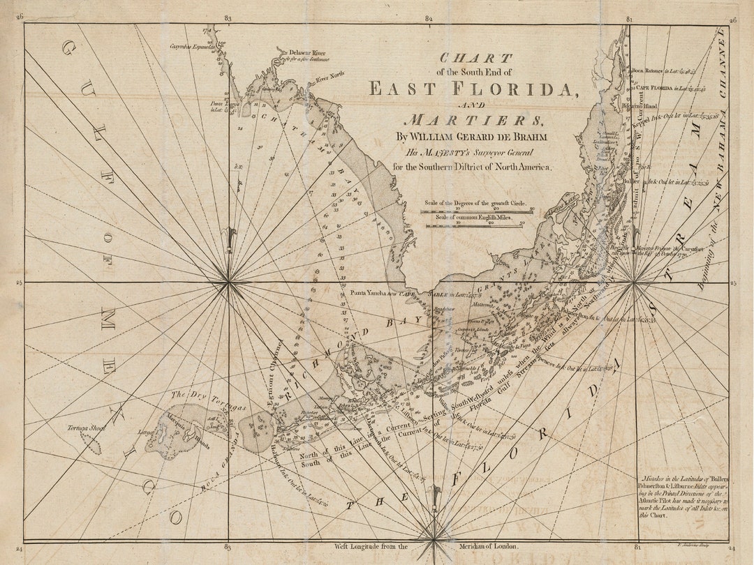Old Florida Keys Map 1771 Digital Image Download - Etsy