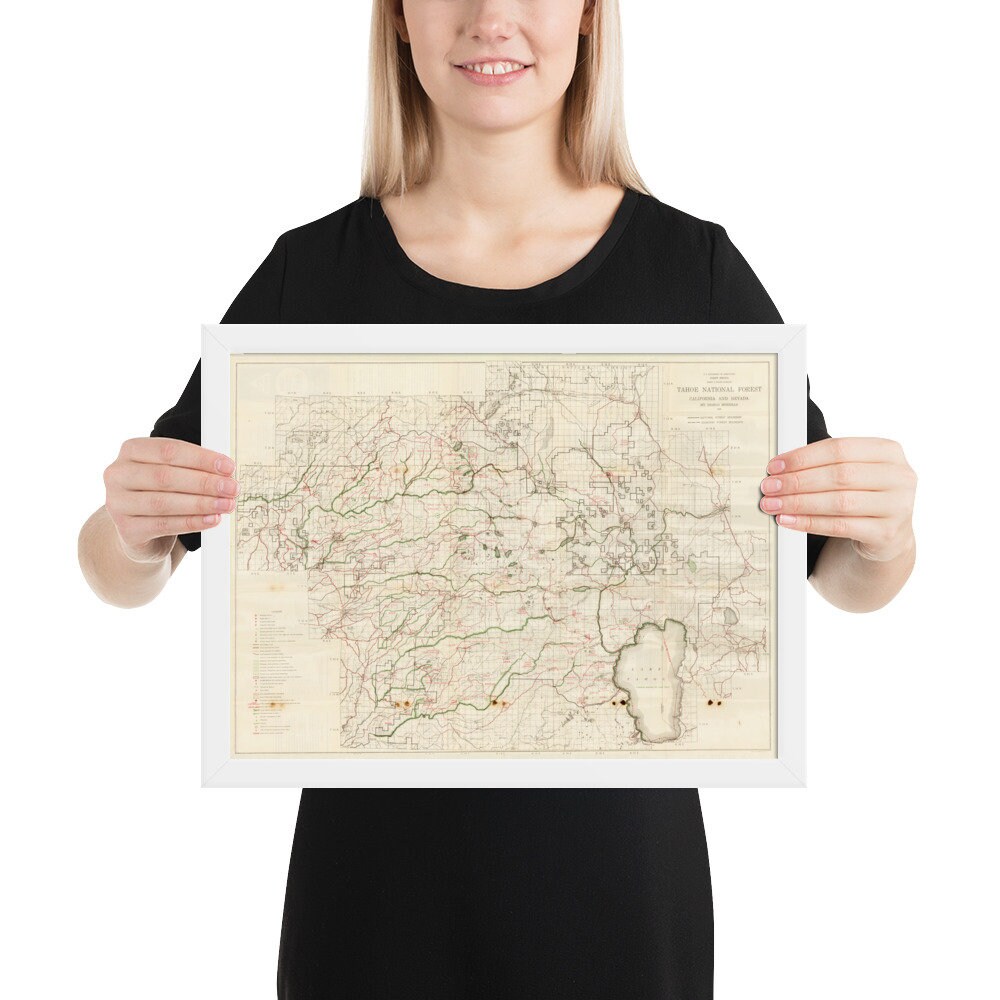 Old Tahoe National Forest Map 1916 Vintage California Lake | Etsy