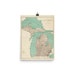 Michigan Map (1888) Old Great Lakes State Atlas Poster - Etsy