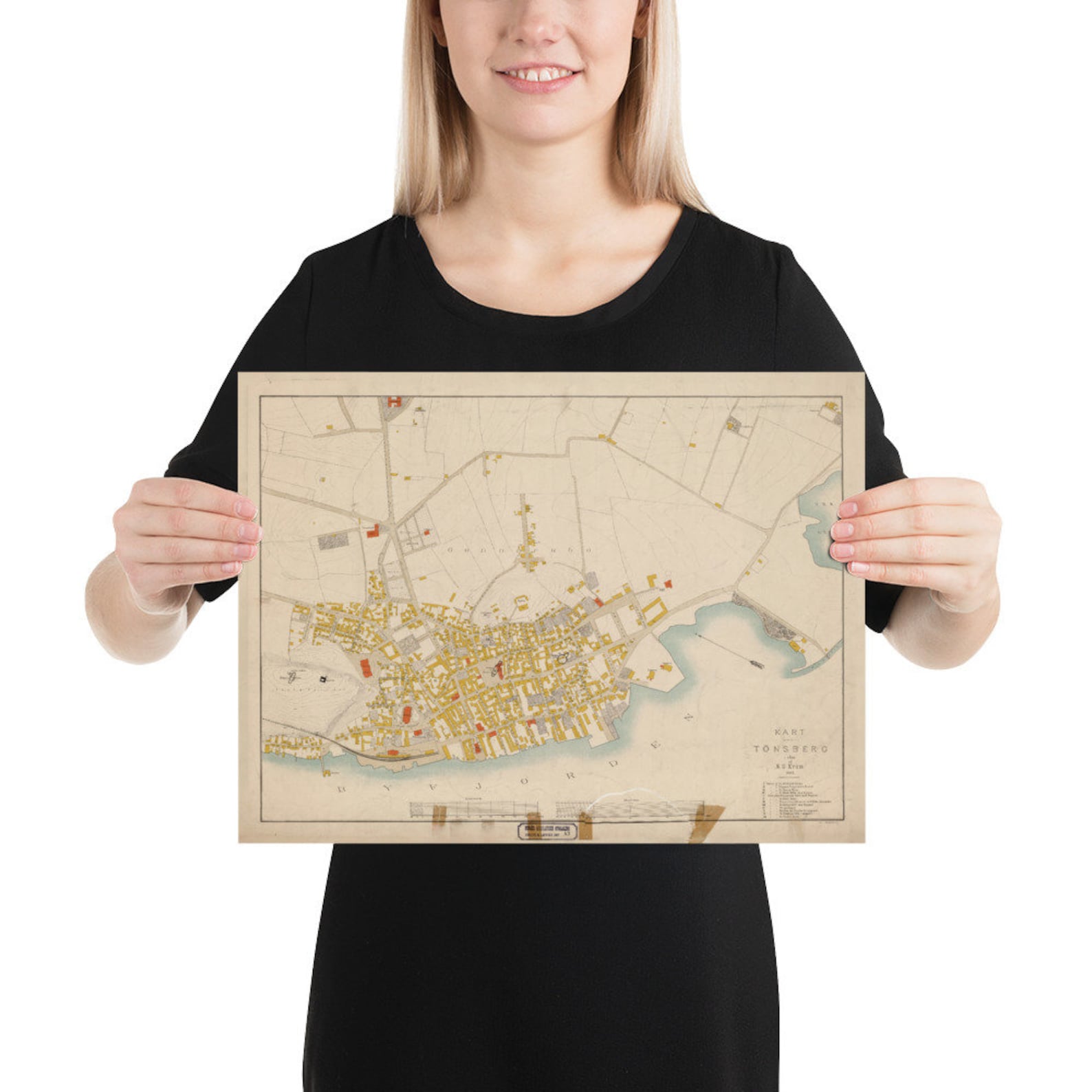 Old Tonsberg Norway Map 1883 Vintage Tunsberg City & Street | Etsy