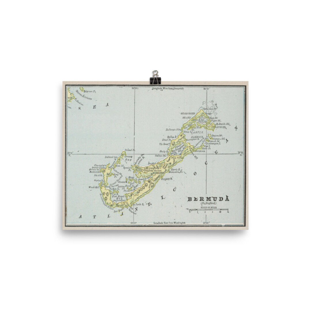 Old Bermuda Map (1901) Vintage Bermudian Atlas Poster 2 - Etsy