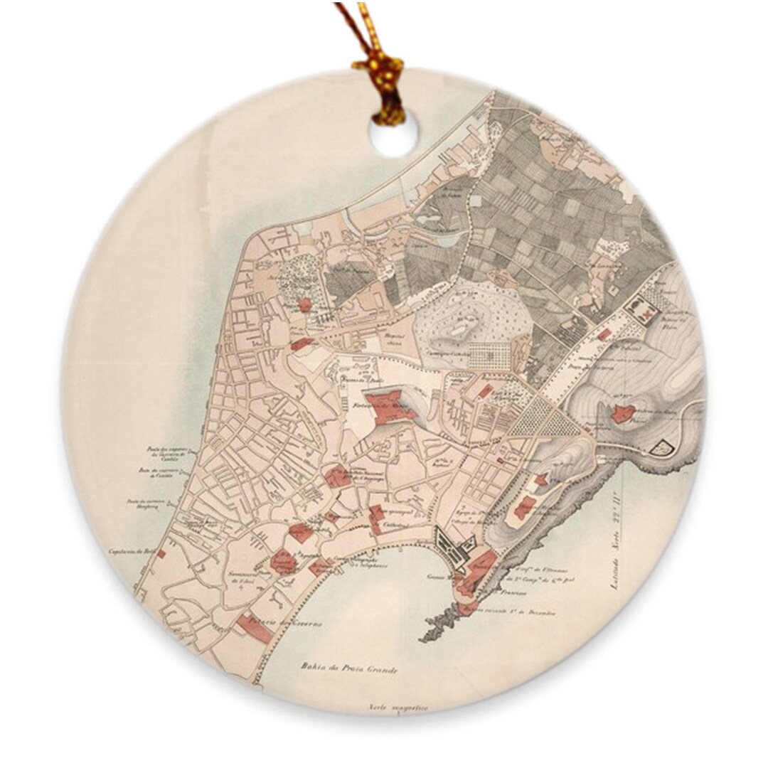 Old Macau China Map (1889) Vintage Macao City Atlas Ornaments - Etsy