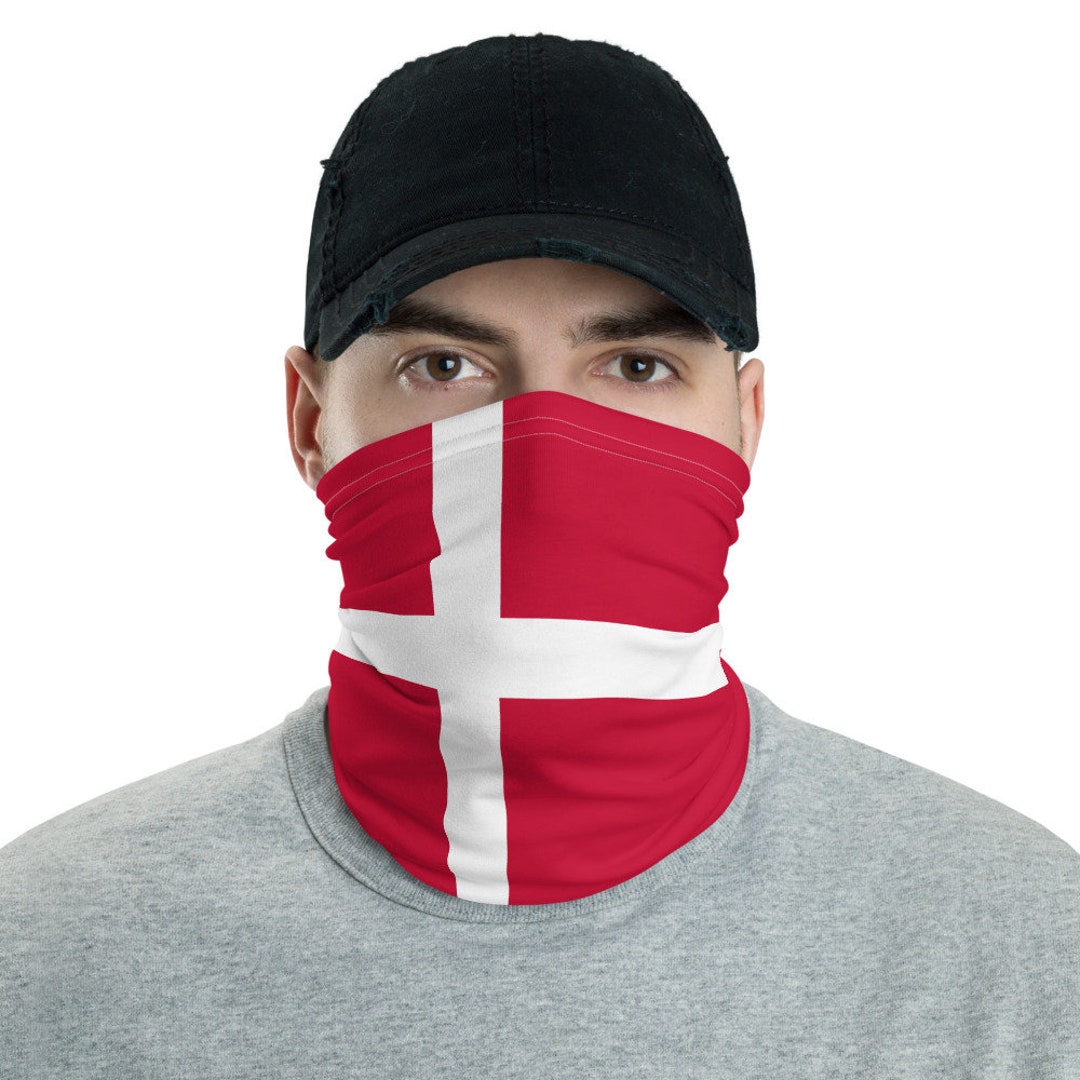Denmark Flag Face Mask - Danish Country Pride & Heritage Neck Gaiter - Etsy