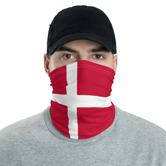 Denmark Flag Face Mask Danish Country Pride & Heritage Neck - Etsy