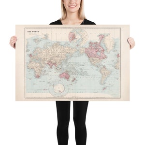 Old British Empire World Map (1887) Vintage Colonial England Atlas ...