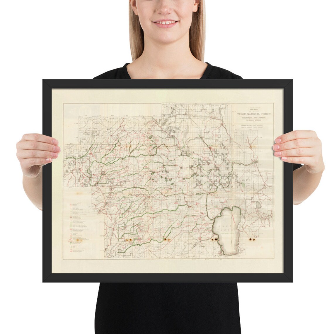 Old Tahoe National Forest Map 1916 Vintage California Lake | Etsy