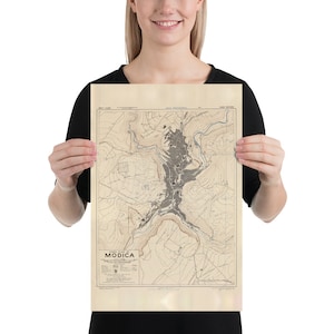 Old Modica Italy Map (1945) Vintage Sicilian City Atlas Poster - Etsy