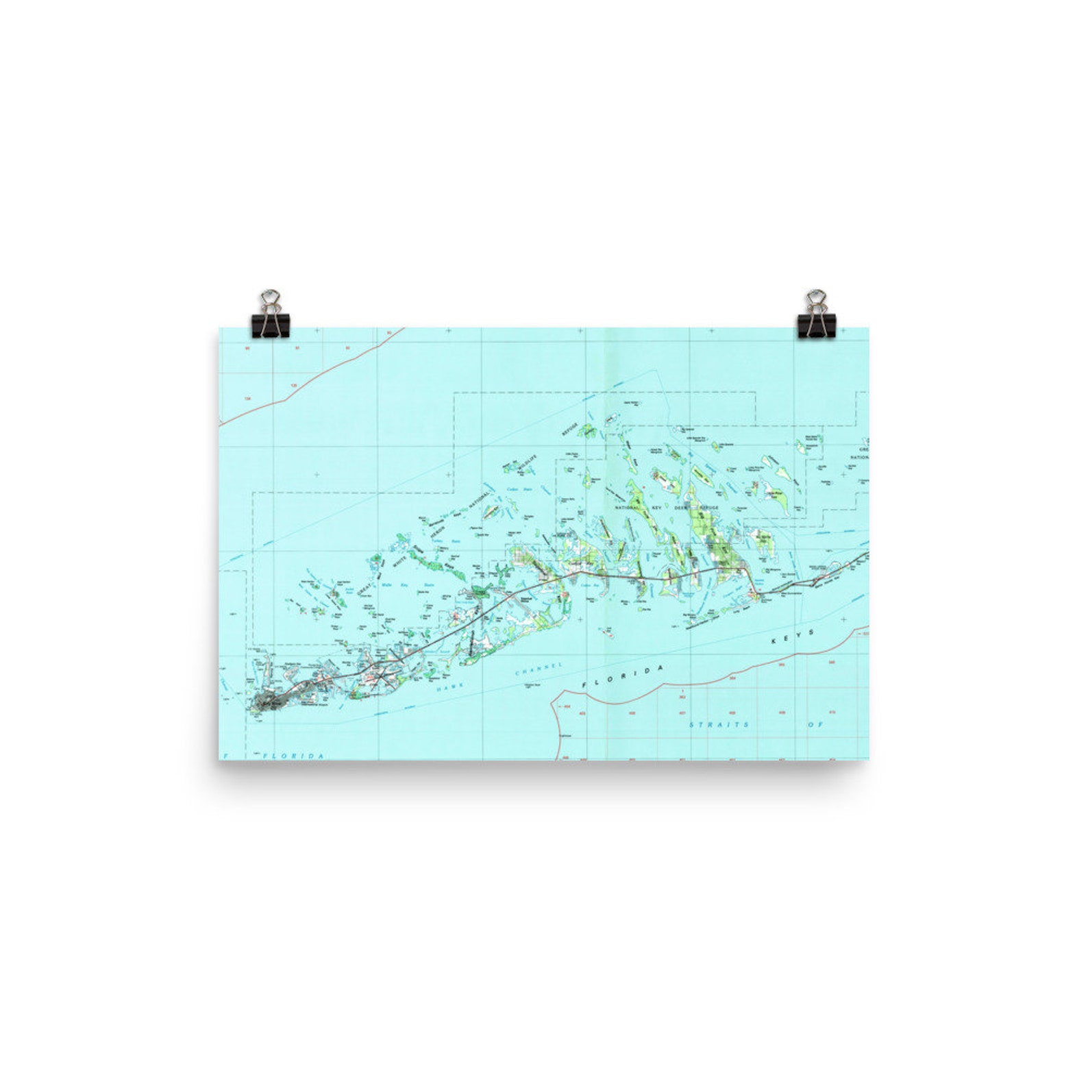 Florida Keys Map 1983 Key West Big Pine Key Sugarloaf Key | Etsy