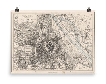 Vintage Vienna Austria Map 1901 Old Austrian Capital City - Etsy