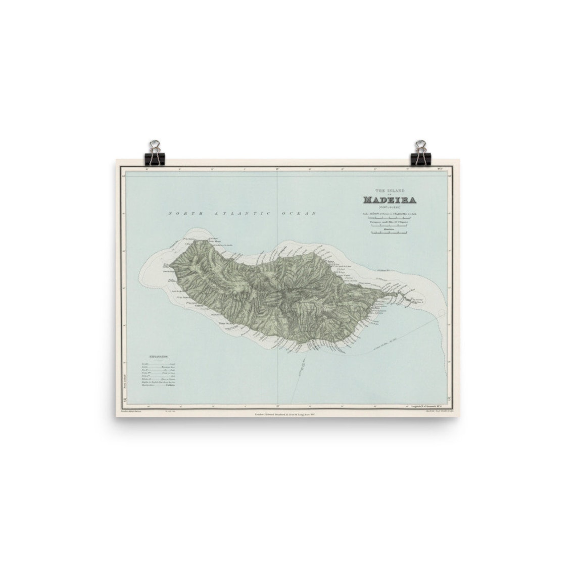 Old Madeira Island Portugal Map 1904 Vintage Portuguese Isle - Etsy