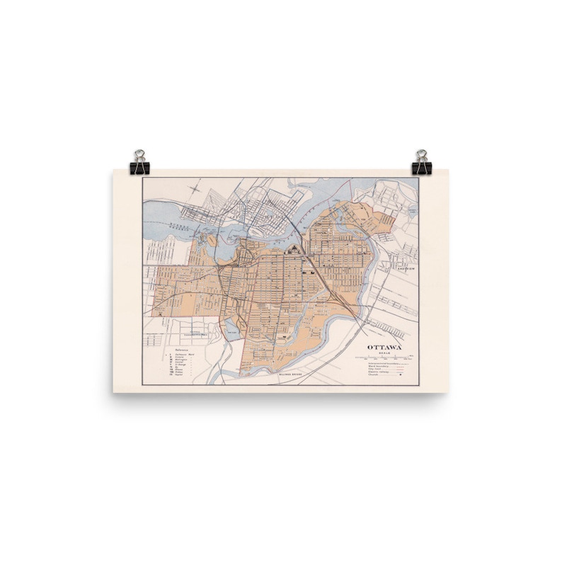 Old Ottawa Canada Map 1915 Vintage Bytown Capital City Atlas - Etsy
