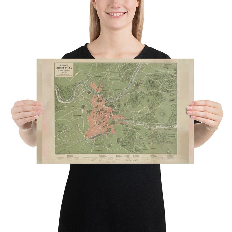 Old Vilnius Lithuania Map 1890 Vintage Vilna City & Street - Etsy Australia