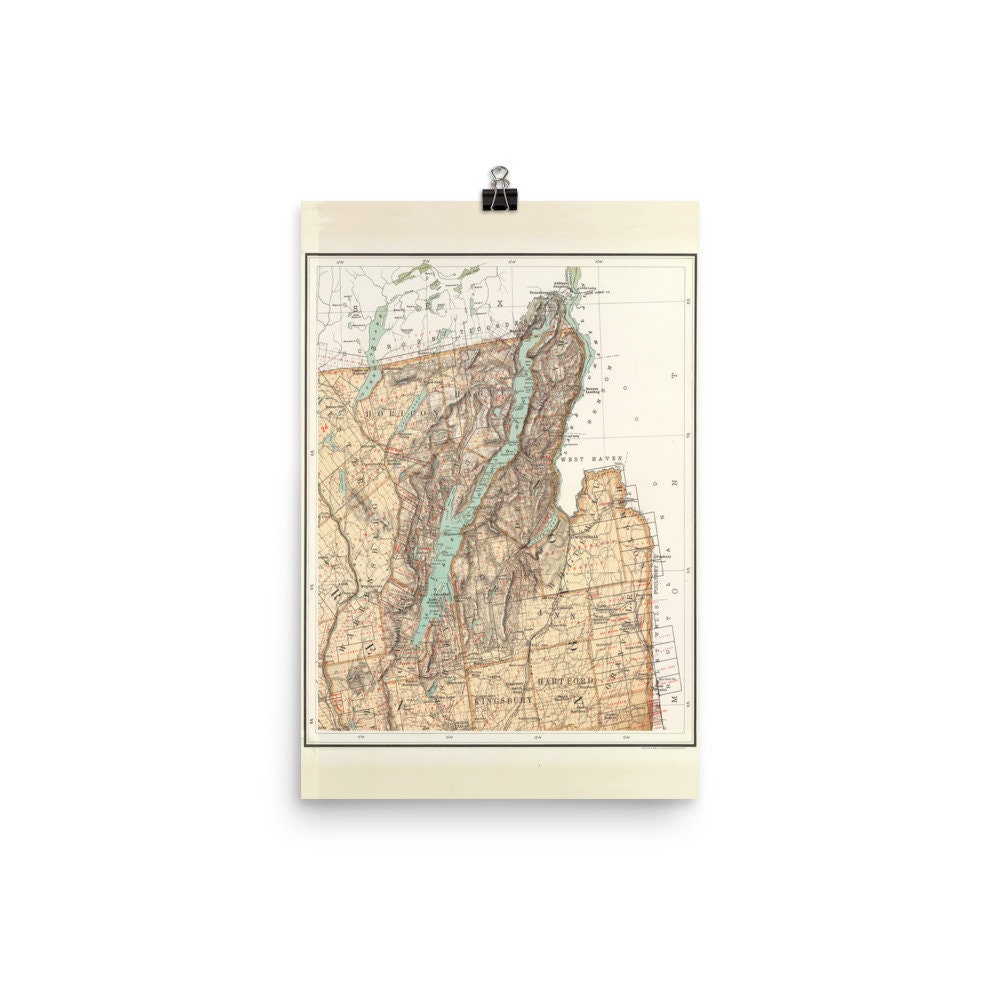 Old Lake George Map 1895 Vintage Queen of American Lakes - Etsy