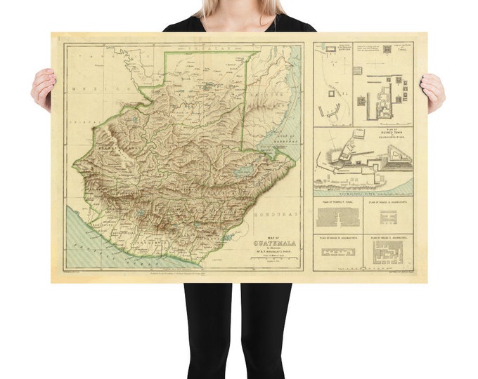 Old Latin America and Caribbean Map 1871 Vintage West Indies - Etsy