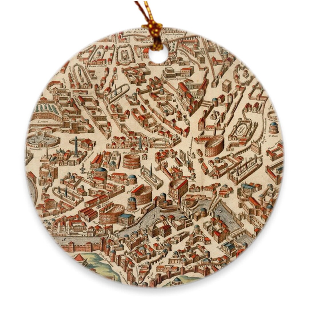 Old Rome Italy Map (1660) Vintage Roma Italia Atlas Ornaments - Etsy