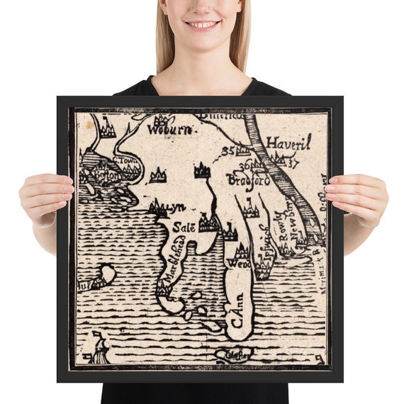 Salem Massachusetts Map 1600 Old Environs Atlas Framed - Etsy