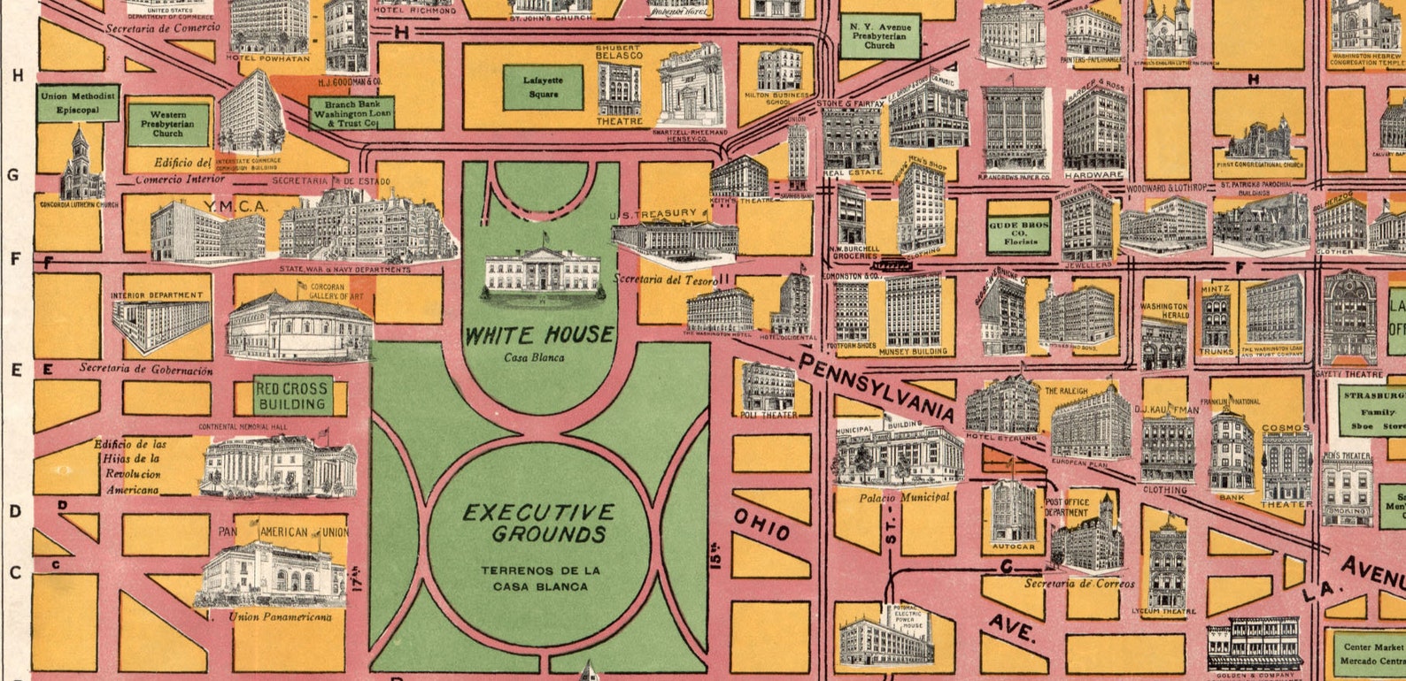 Old Washington DC Pictorial Map 1919 Vintage District of | Etsy