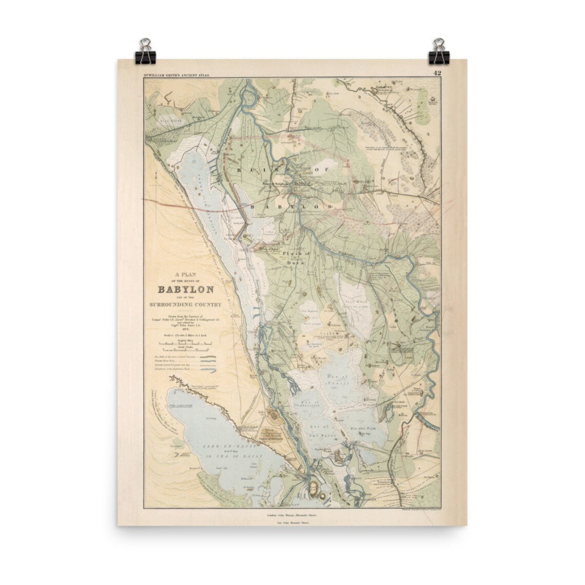 Old Ancient Babylon Ruins Map 1874 Vintage Mesopotamia - Etsy