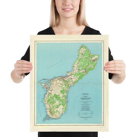Old Guam Island Map 1965 Vintage US Micronesia Territory | Etsy