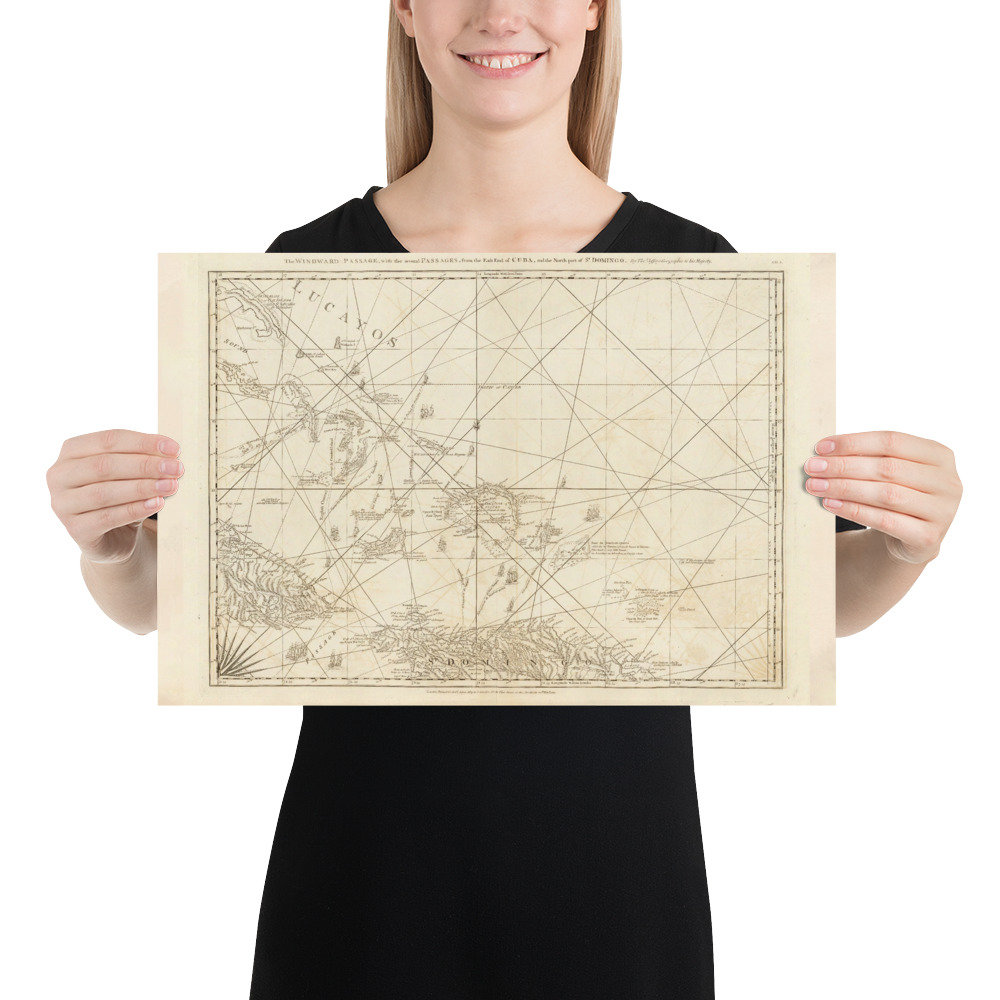 Old Turks and Caicos Map 1775 Vintage British Caribbean | Etsy